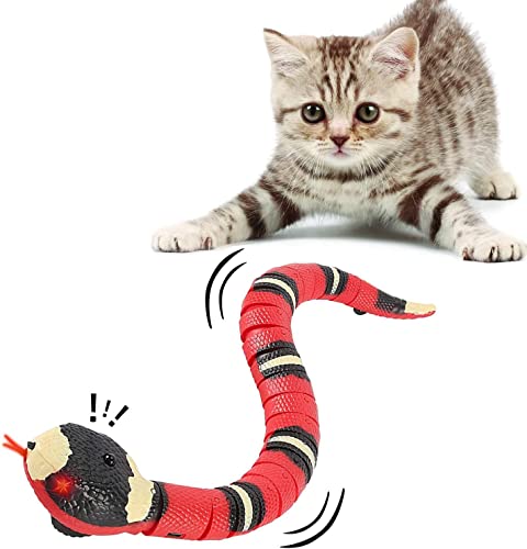 CSD Smart Sensing Snake Toy - Interactive Fake Snake for Kids, Cats & Dogs - USB Rechargeable Electric Simulation Slithering Serpent - Realistic Snake Prank Prop for Halloween, Christmas & April Fools