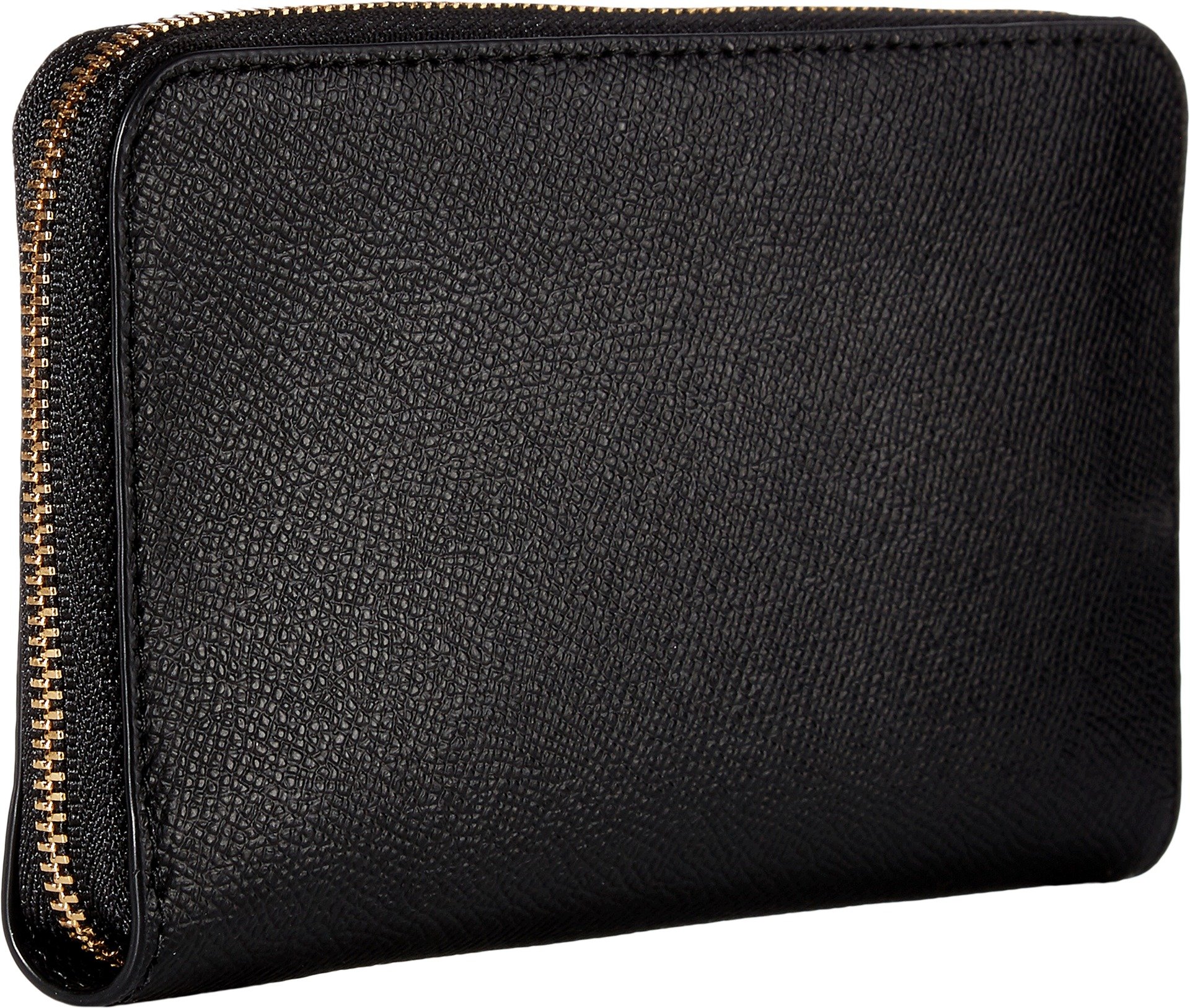 Coach Crossgrain Leather Medium Zip Around Wallet Li/Black One Size