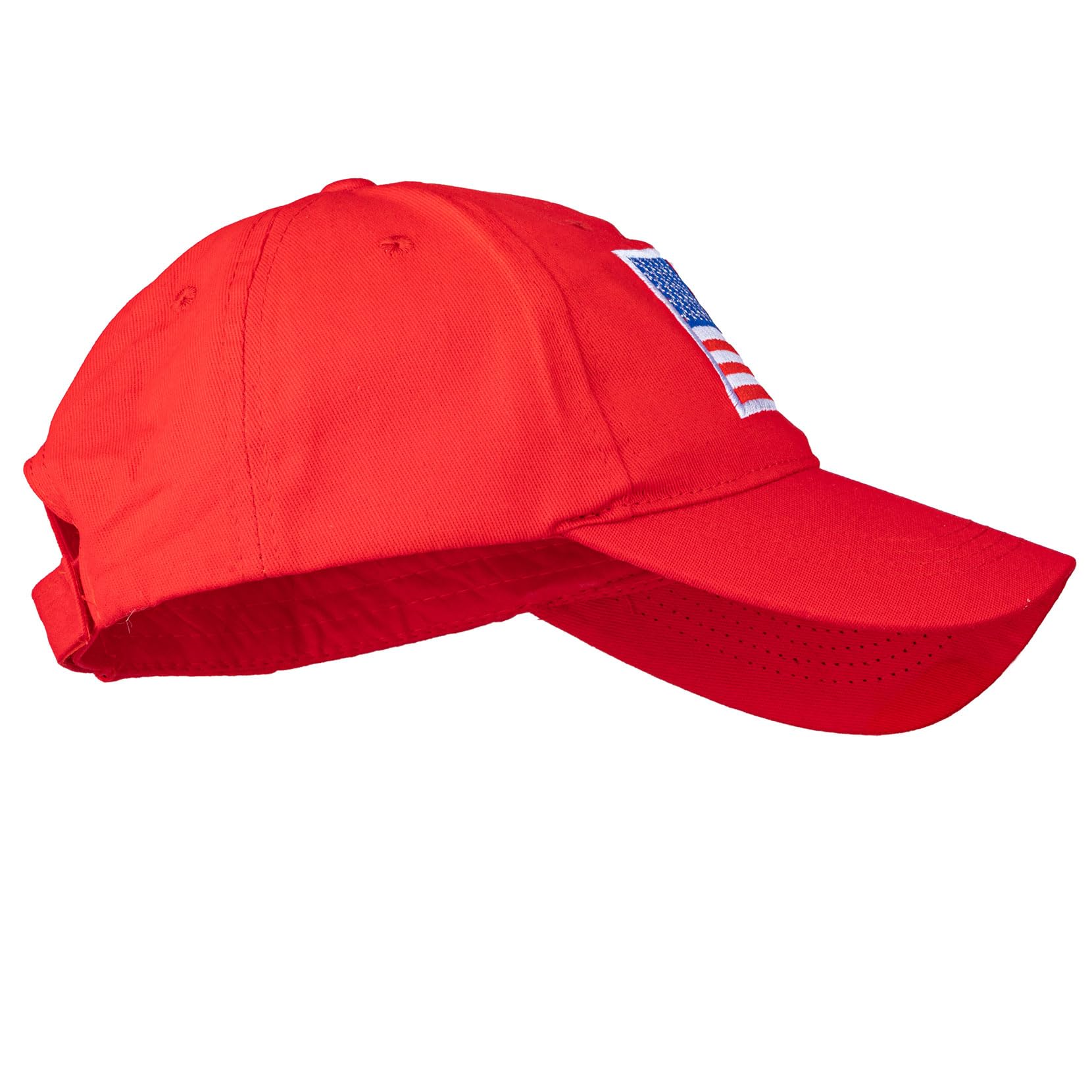 American Flag Hats for Men and Women Low Profile USA Flag Baseball Cap Adjustable Outdoors Dad Hat (Cotton, Red)