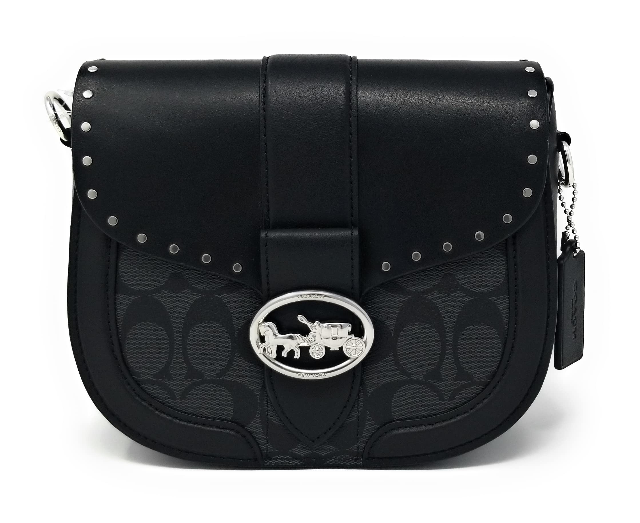 COACH Women's Georgie Saddle Bag (Black Graphite)