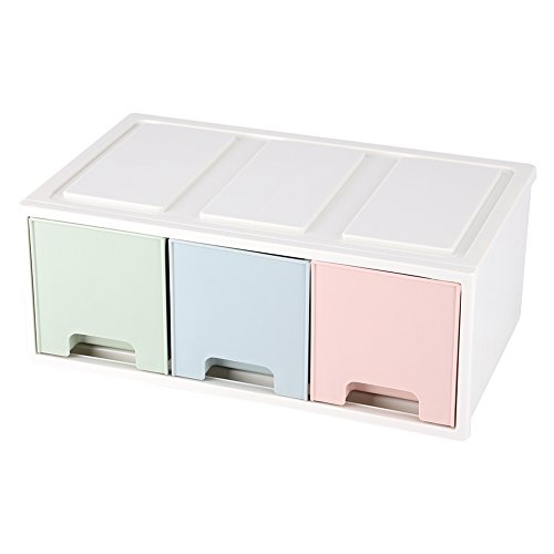 Stacking Storage Drawer, Plastic Storage Box Multi Grids Multifunctional Storage Container for Office Living Room Kitchen Bathroom(Triple-High)