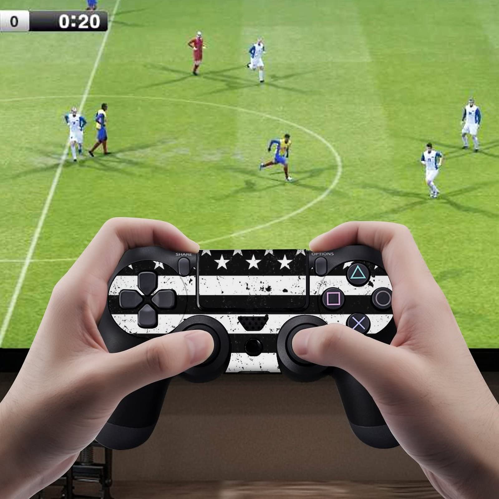 American Flag Sticker Skin for PS-4 Slim Console and Controller Full Wrap Skin Protector Cover Compatible with PS-4 Pro