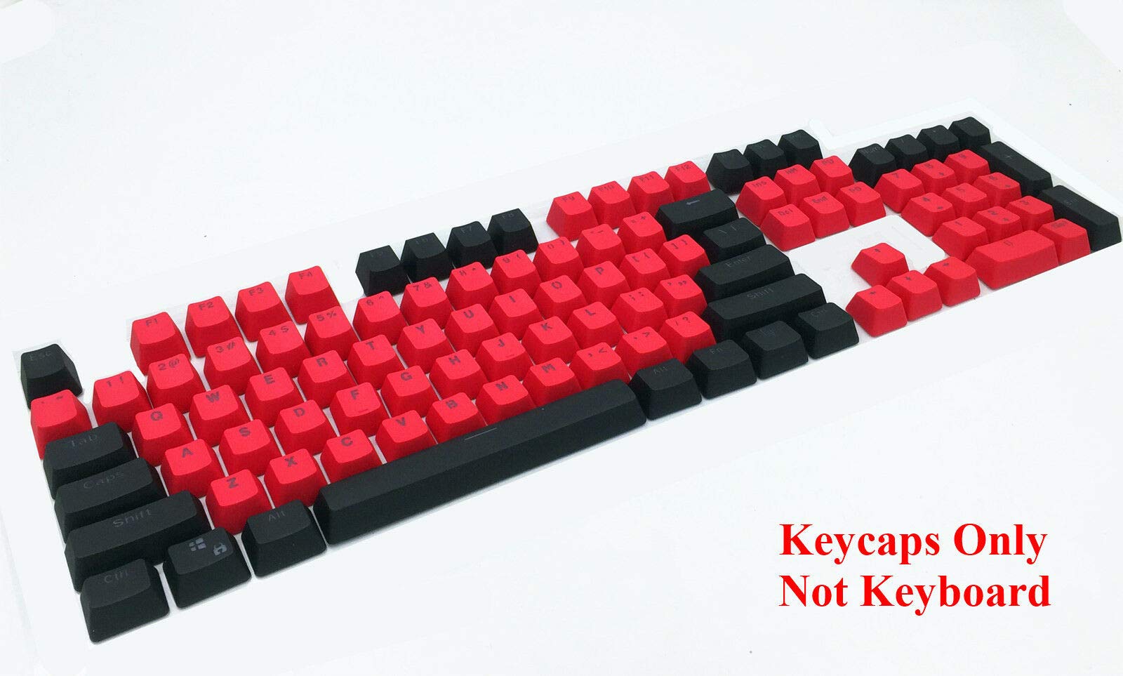 87/104 Key Doubleshot Red-Black PBT Backlit Keycap Caps for Cherry MX Gaming Mechanical Keyboard (87 Keys)