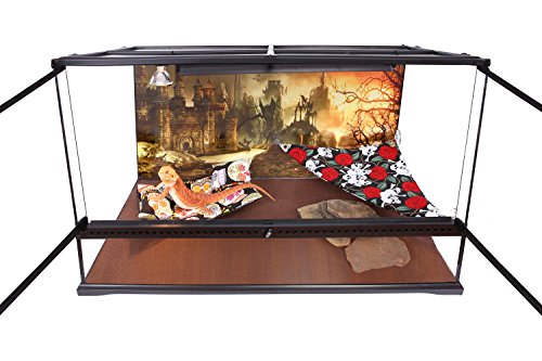 Hammock for Bearded Dragons, Skulls and Roses Fabric with Suction Cup Hooks