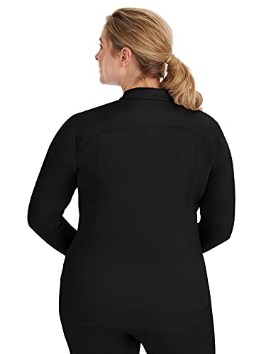 Healing Hands Scrub Jacket for Women 2 Pocket Purple Label Scrubs 5038 Dakota Zip up Womens Jacket Black M