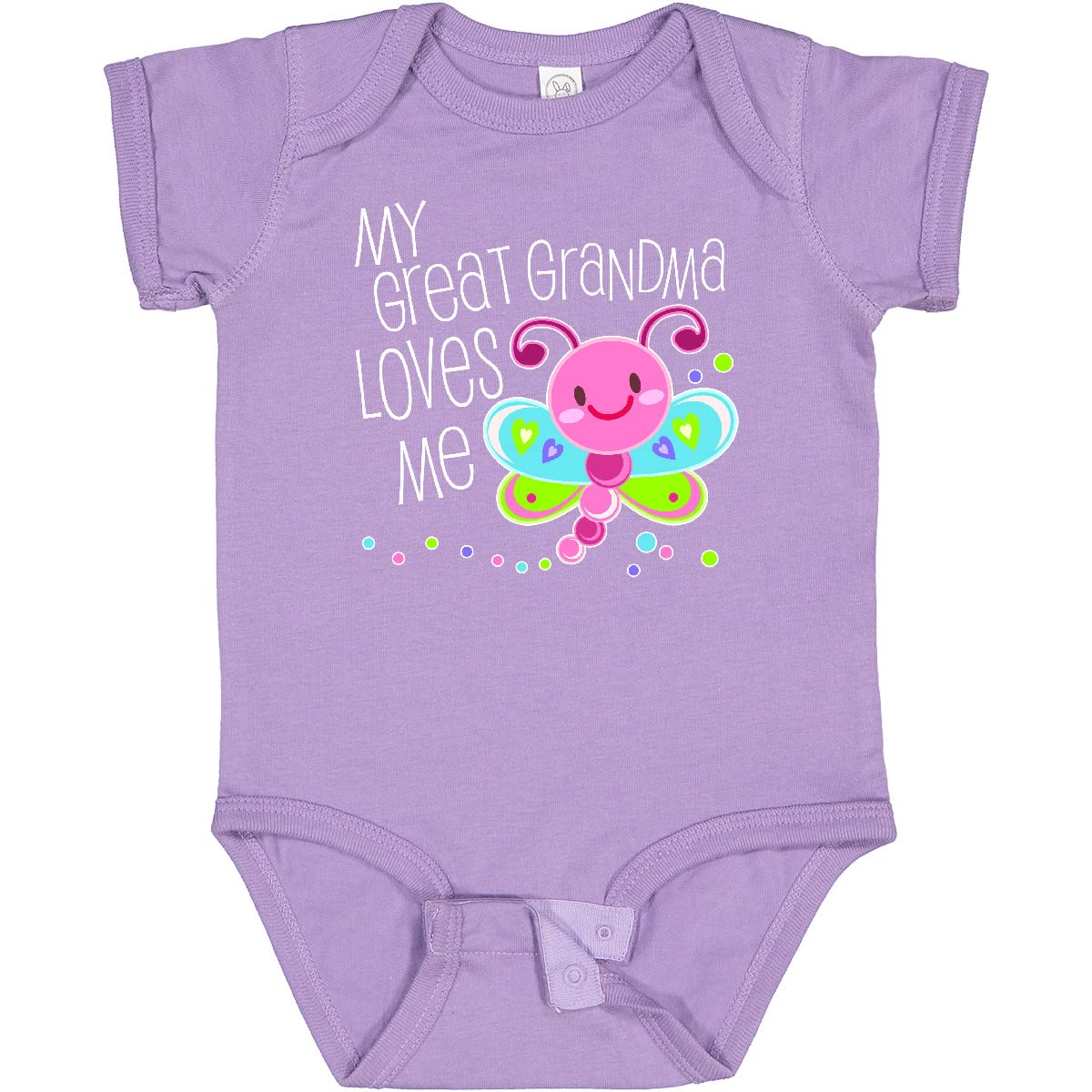 inktastic My Great Grandma Loves Me- Cute Dragonfly Baby Bodysuit 6 Months Lavender 305bf