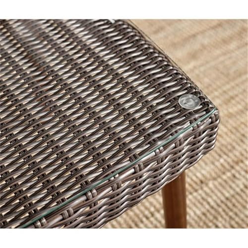 Athens All-Weather Wicker Outdoor 26" H Cocktail Table with Glass Top