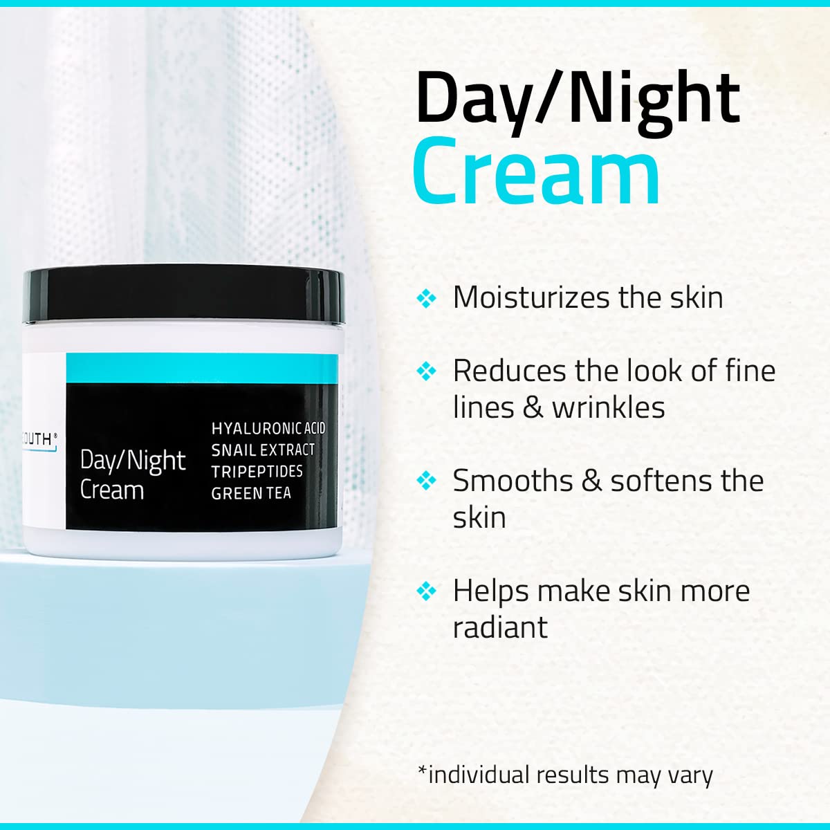 YEOUTH Day Night Cream for Face with Hyaluronic Acid, Snail Mucin and Copper Tripeptide,Hydrating Moisturizer Face Cream for Women and Men 4oz