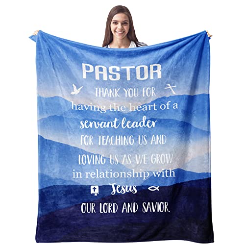 CUJUYO Pastor Appreciation Gifts Blanket 60"x50", Pastor Gifts for Men Women, A Gift for Pastor, Funny Gift Ideas for Pastors, Christian Pastor Gifts for Men, Birthday Religious Gift for Pastor