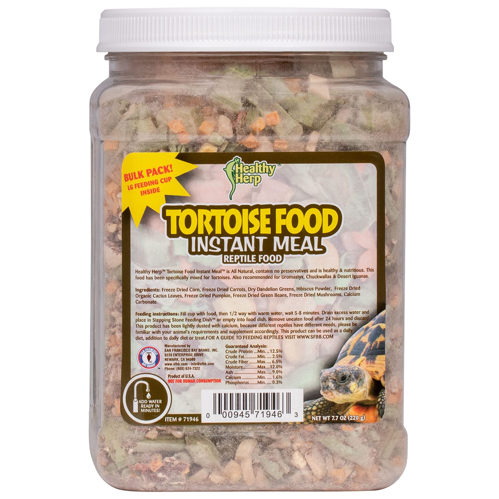 Healthy Herp Tortoise Food Instant Meal 7.7-Ounce (220 Grams) Jar