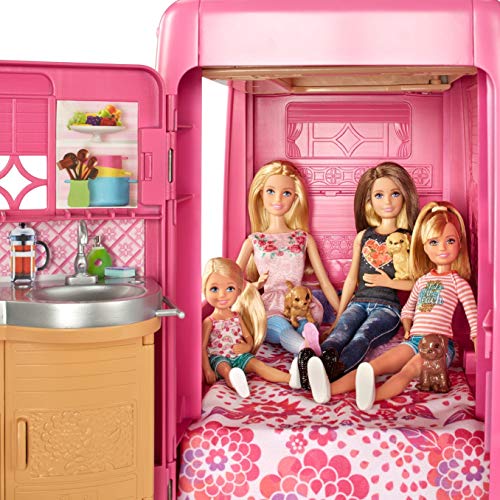 Barbie Pop-Up Camper Transforms into 3-Story Play Set with Pool!