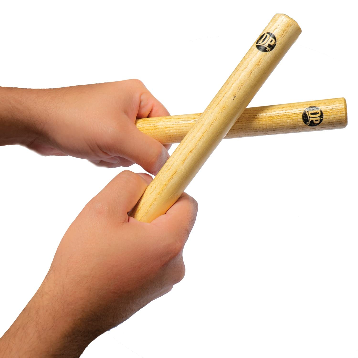 DP Music Hand Percussion Musical Instrument Set - Include: 1 Pair 8 Inch Rhythm Sticks Wood Claves and 1 Pair Egg Shakers (Green)