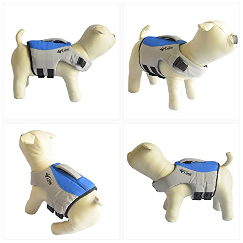 Dog Life Jacket, Sport Style Dog Float Coat with Excellent Buoyancy, Stylish Dog Swimming Safety Vest with Rescue Handle for Small Medium Large Dogs Blue M