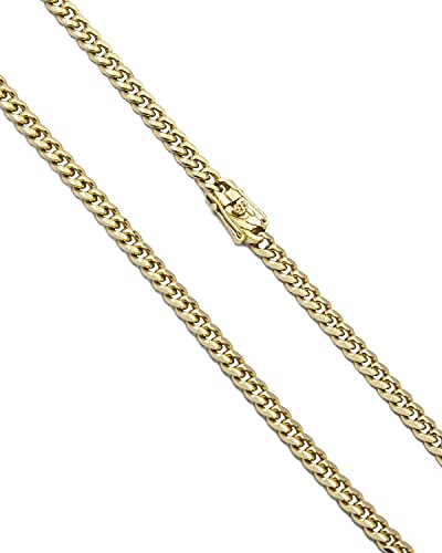 5MM Miami Cuban Chain Rope Necklace 16" 18" 20" 24" 28" - Authentic Gold (24)