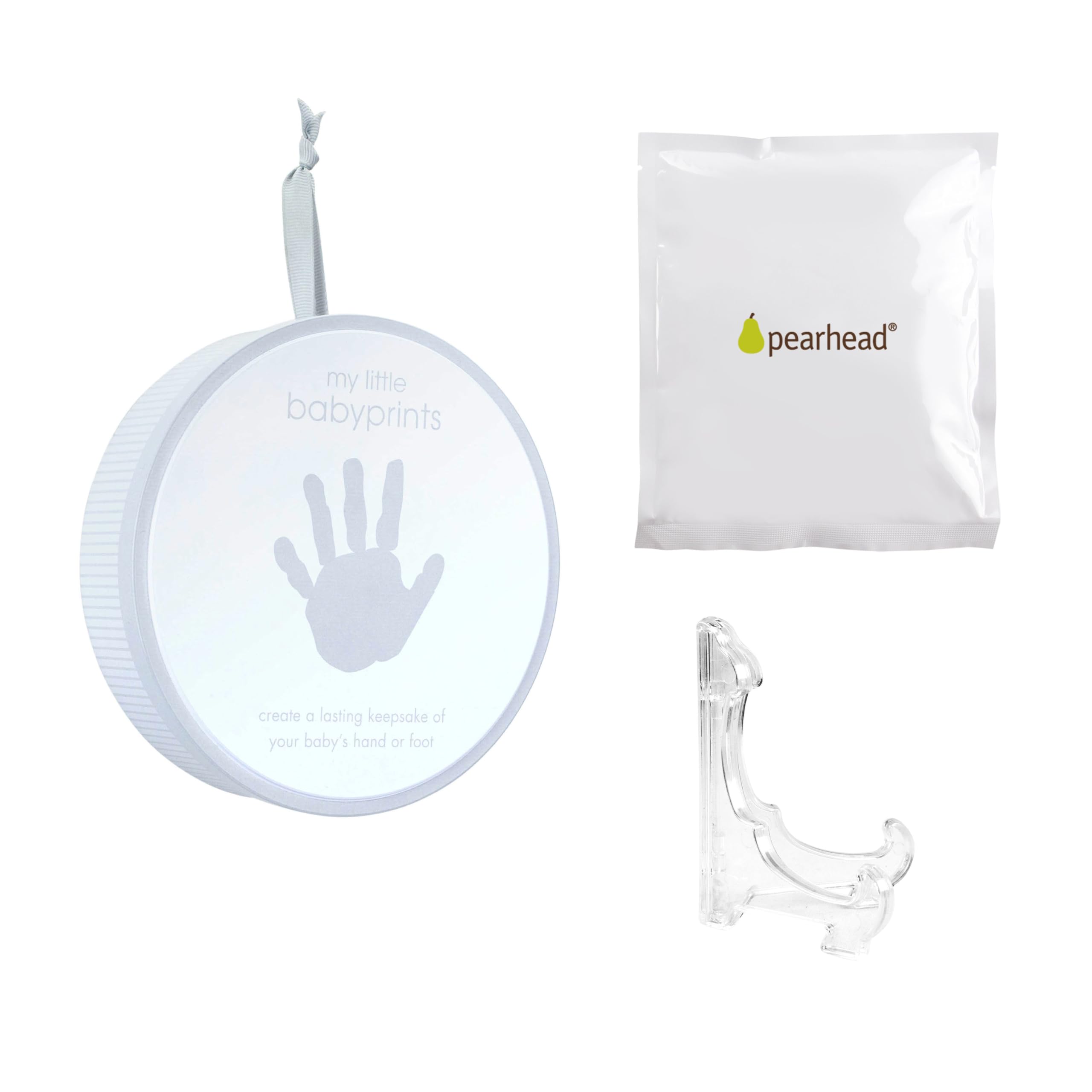 Pearhead My Little Prints Babyprints Keepsake Tin Kit, Baby Girl or Baby Boy Gender Neutral Baby Handprint Impression Keepsake, Gray