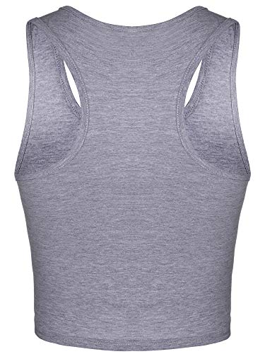 Boao 4 Pieces Basic Crop Tank Tops Sleeveless Racerback Crop Top for Women(Black, White, Dark Grey, Navy Blue,Small)