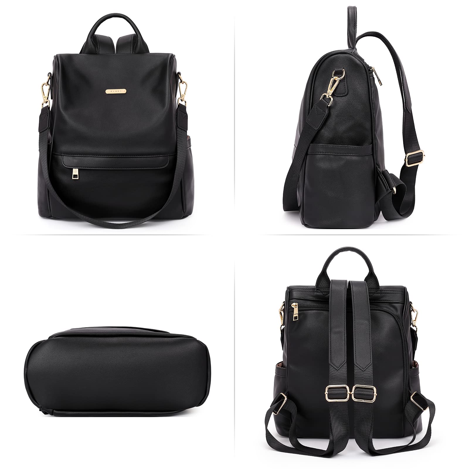 CLUCI Backpack Purse for Women Fashion Leather Ladies Travel Large Designer Convertible Shoulder Bags
