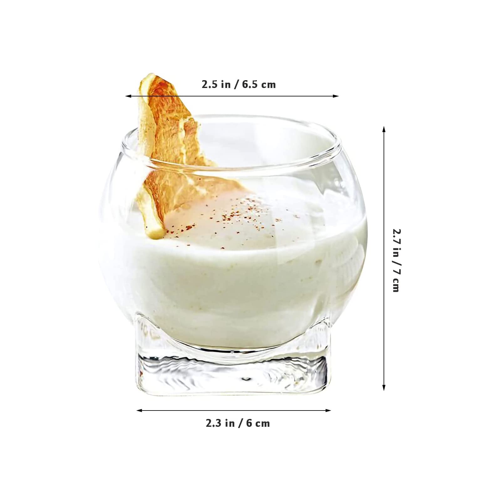 AEFPOYMXU Glass Cute Dessert Bowls Set of 4 Clear Ice Cream Cups Small Dessert Bowls Sundae Bowls for Kitchen Prep Snack Dessert Dishwasher Safe(200ML)