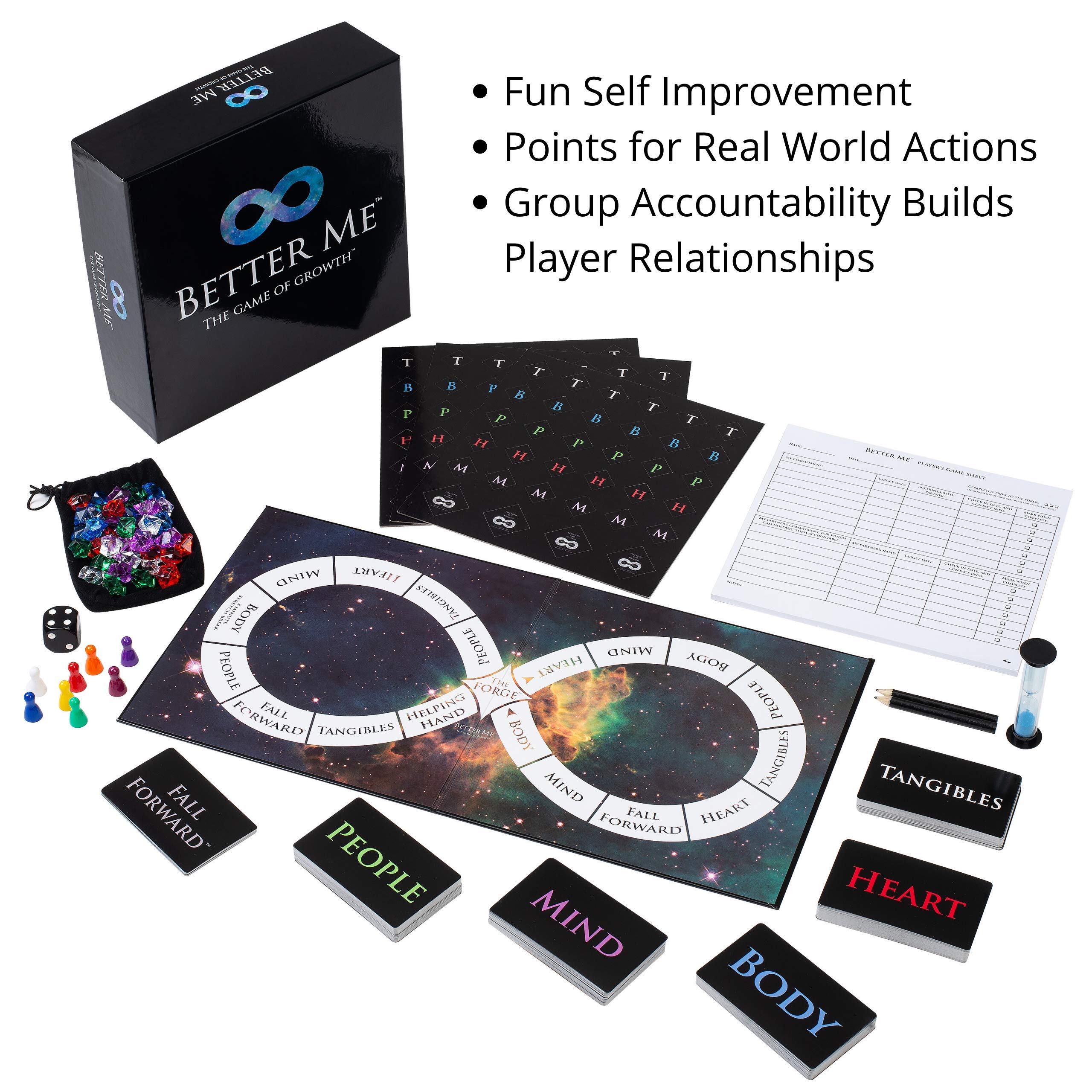 Better Me Self Improvement Game - Board Game for Couples, Friends or Family Games Night, Self Help Group Therapy Games, Counseling Games for Teens, Relationship Date Night Ideas