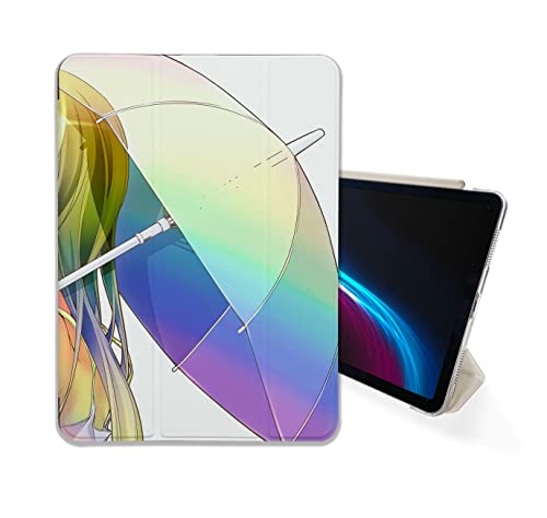 Cute Anime Kawaii Girl Umbrella case Compatible with iPad Mini Air Pro 7.9 8.3 9.7 10.2 10.9 11 12.9 inch Pattern Cover New 2022 2021 Trifold Stand 3 4 5 6 7 8 9 Generation 546 (10.2" 7/8/9 gen)