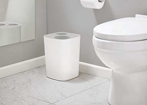 Joseph Joseph 70514 Split Trash Can Recycle Bin Dual Compartments Removable Bucket, 2 gallon/8 liter, Gray