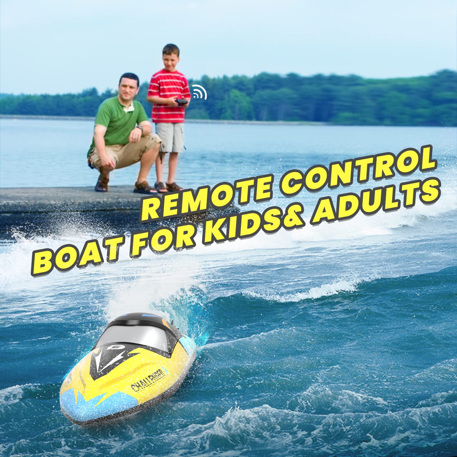DEERC Brushless RC Boat, 30+ mph Fast Remote Control Boats with Never Capsize&Low Battery Alarm Function, 2.4GHz Racing Boat with LED Lights for Pools&Lakes, Speed Boat Toy for Adults Boys&Girls