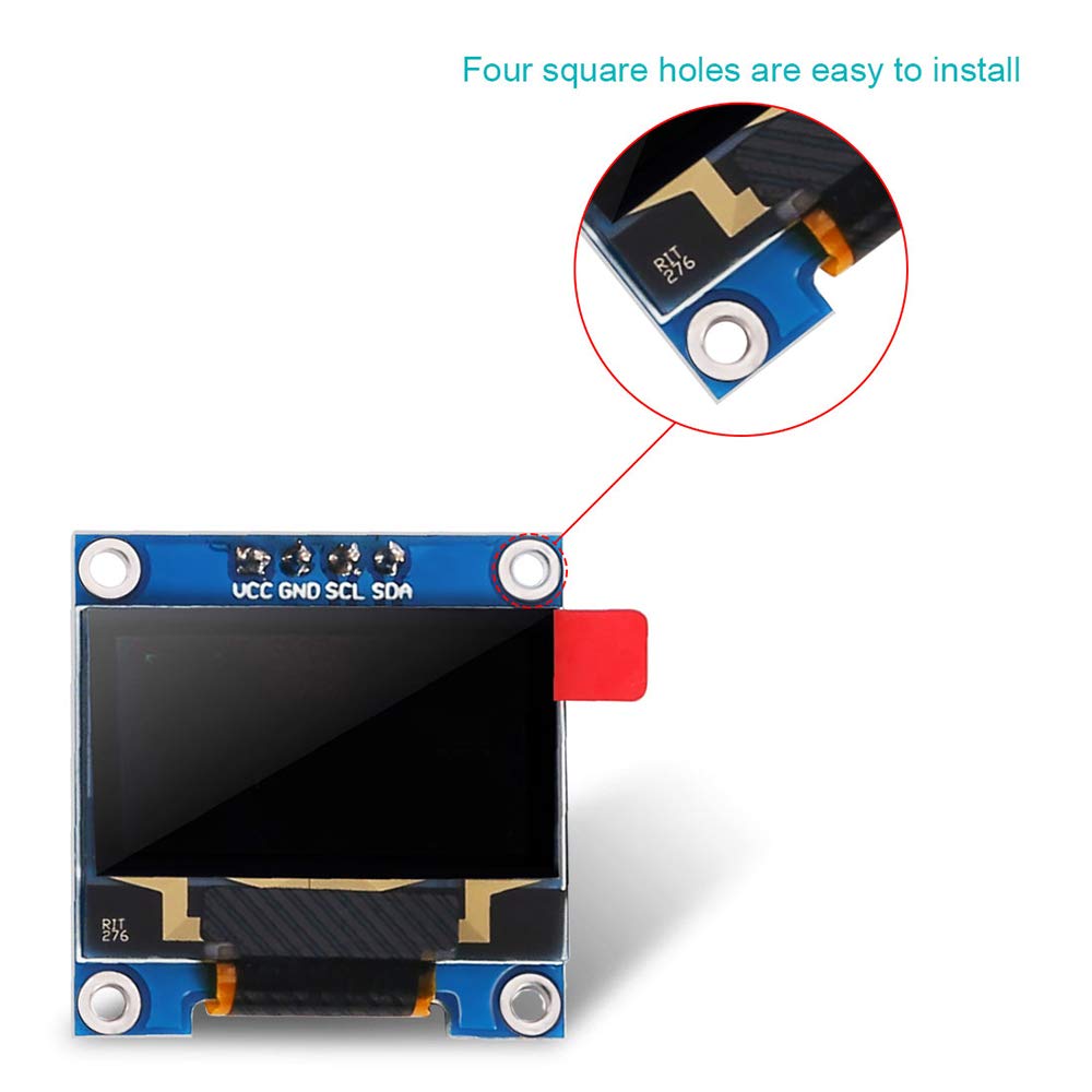 Dorhea 0.96 inch OLED i2c Display Module IIC Serial LCD Screen 0.96" LED Module Display Yellow Blue 12864 OLED /3.3V-5V 128 X 64 Compatible with Nano Display Raspberry Pi 51 Msp420 Stim32 SCR