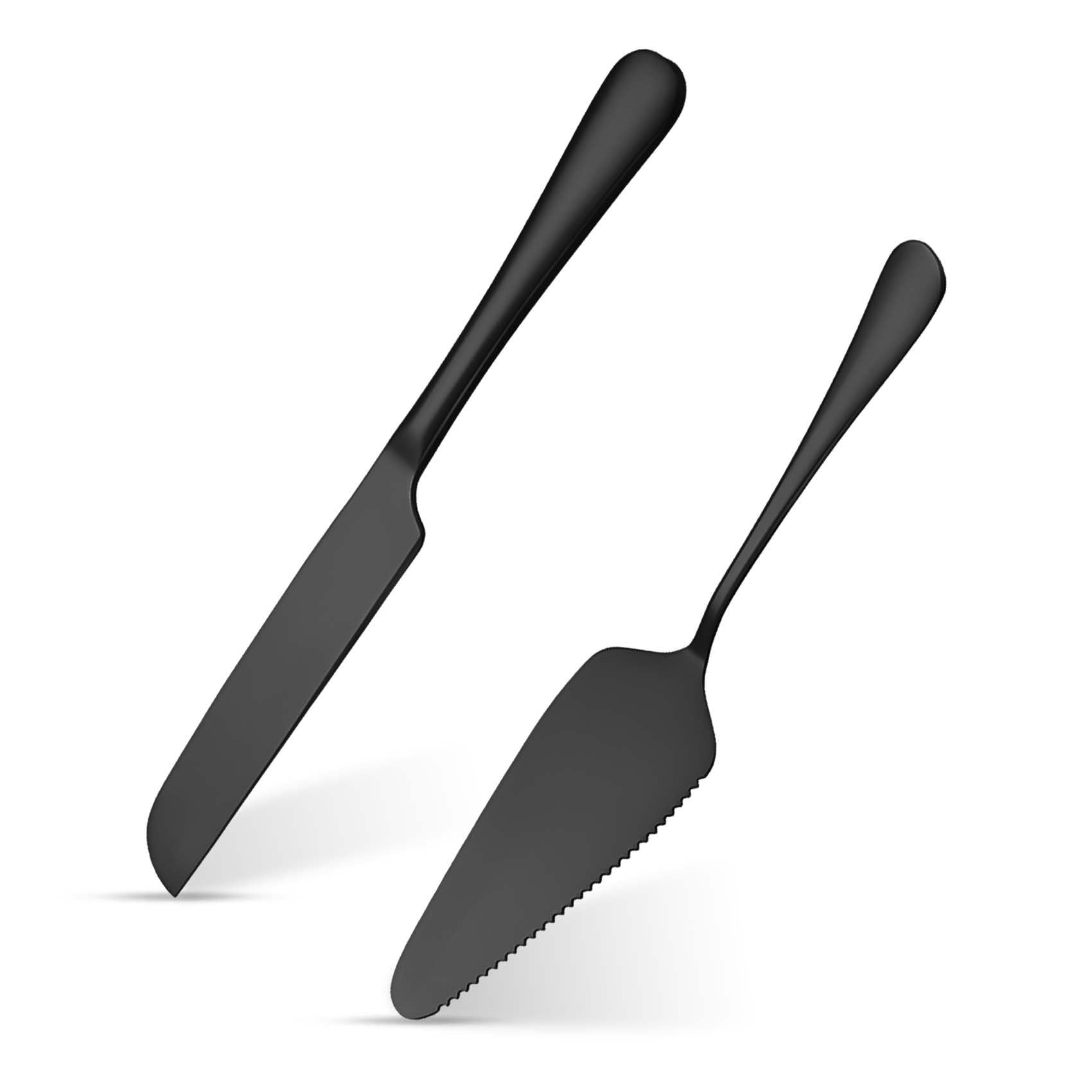 STNRST-IN Cake Knife and Server Set, Silver Stainless Steel Pie Server Cake Cutting Set for Wedding, Cake Cutter Cake Knife Serving Set for Wedding, Birthday and Parties (Silver)