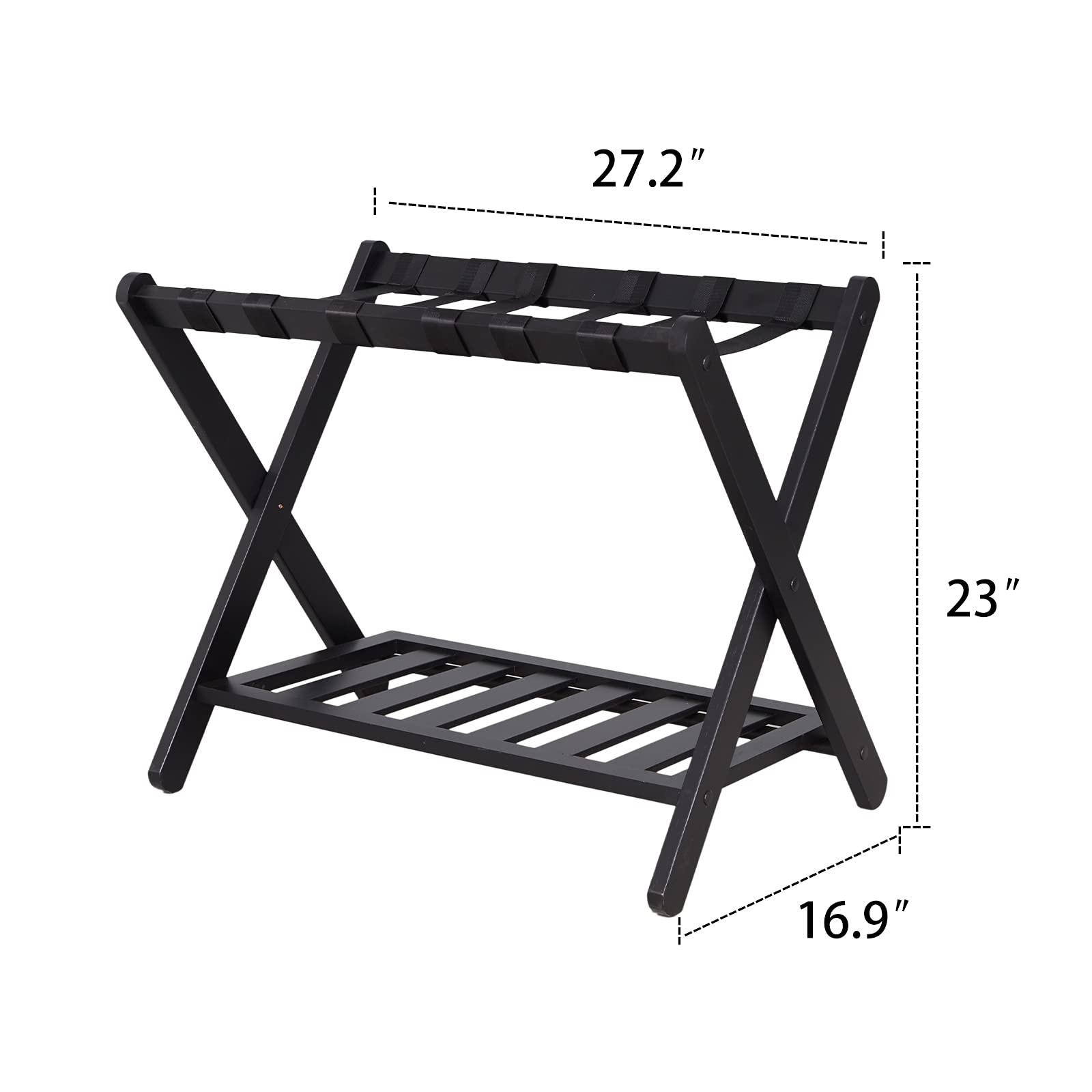 HHDACSON Luggage Rack with Shelf Folding Luggage Rack for Guest Room Bedroom Hotel