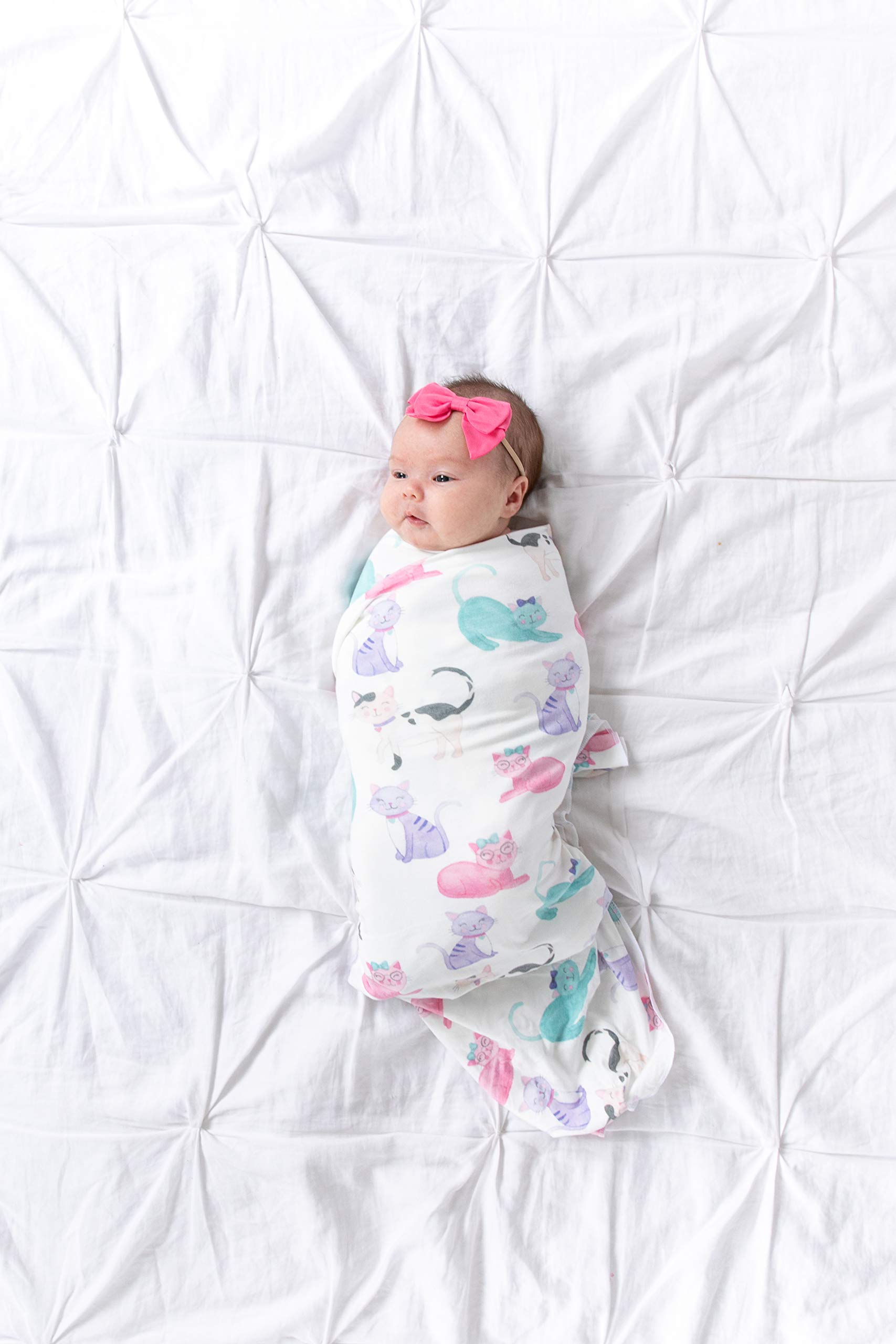 Large Premium Knit Baby Swaddle Receiving Blanket "Sassy" by Copper Pearl