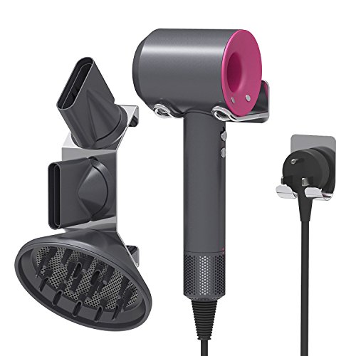 For Dyson Supersonic Hair Dryer Wall Mount Holder, Stainless Steel Power Plug Holder, Bathroom Organizer for Dyson Supersonic Hair Dryer Care Tools by Deeroll