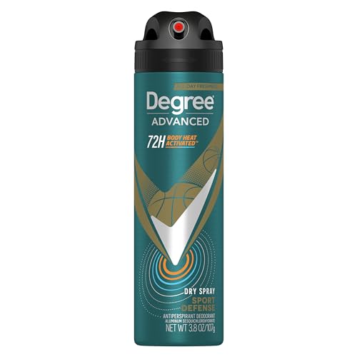 Degree Men Antiperspirant Deodorant Dry Spray Sport Defense 72-Hour Sweat and Odor Protection Deodorant For Men With Body Heat Activated Technology 3.8 oz