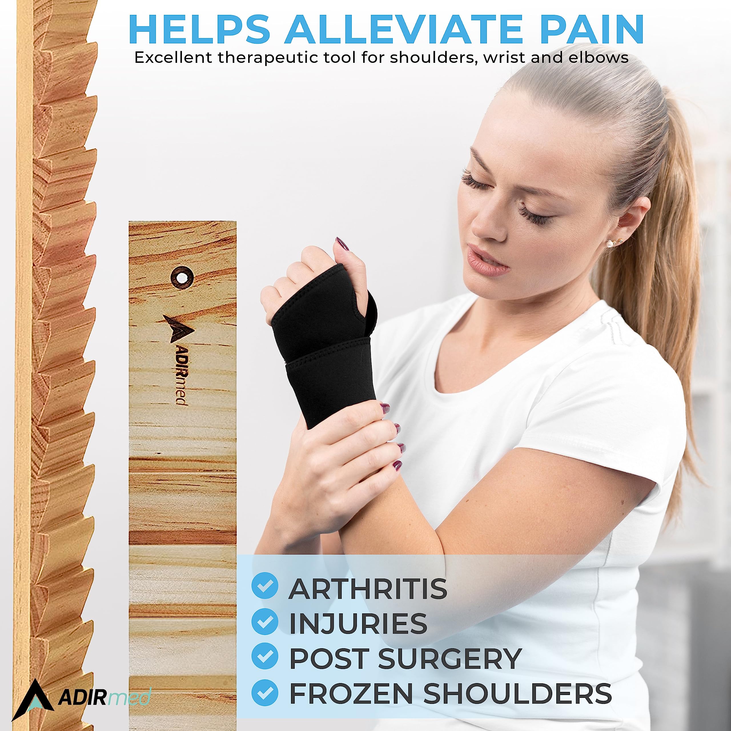 AdirMed 2-Pack Wooden Finger and Shoulder Ladder - Hand Therapy Ladder for Rehabilitation - Motion Improvement Physical Therapy Ladder