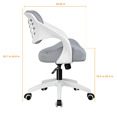 BOJUZIJA Ergonomic Office Computer Desk Kid Study Chair Waist Support Function Swivel 360° for Home&Office (Grey)