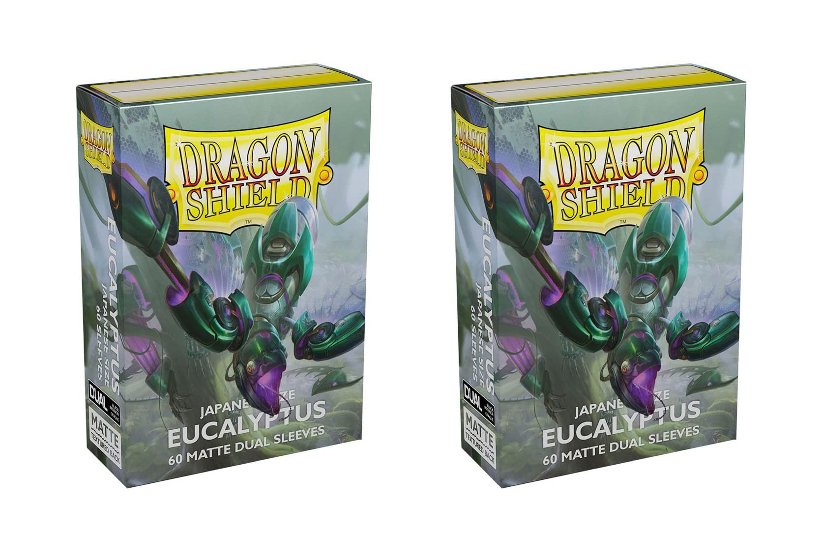Dragon Shield Bundle: 2 Packs of 60 Count Japanese Size Dual Matte Card Sleeves - Matte Eucalyptus