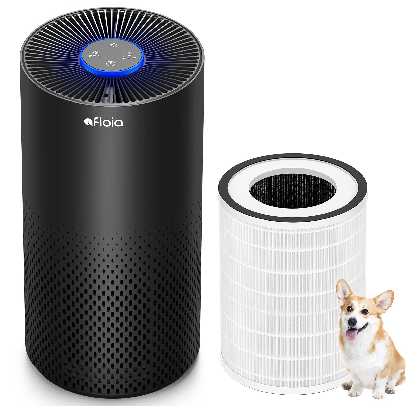 Air Purifiers for Home Large Room Up to 1076 Ft² KILO, Afloia Washable & Removable Pet Replacement Filter