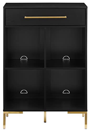 Crosley Furniture Juno Record Storage Cube Bookcase, Black