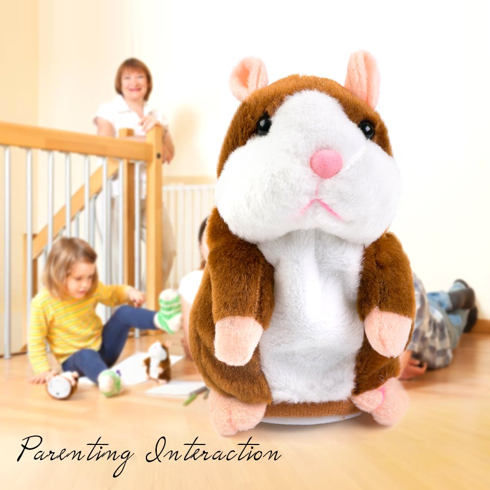 BestLand Plush Interactive Toys PRO Talking Hamster Repeats What You Say Electronic Pet Chatimals Mouse Buddy for Boy and Girl, 5.7 x 3 inches