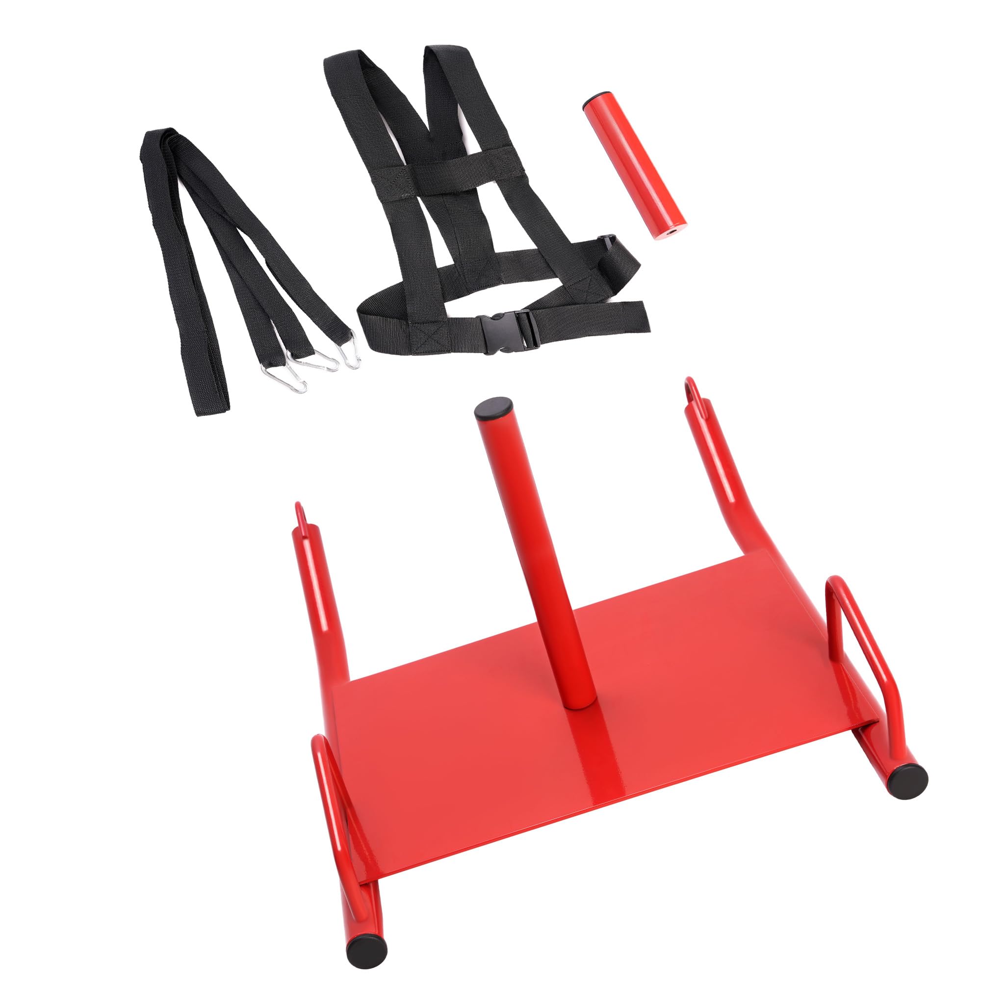 7BLACKSMITHS Power Speed Sled w/Harness&Padded Weighted Drag Sport Training Running Football Sled for Fitness Strength Training and Athletic Exercise