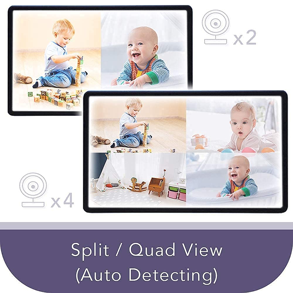 Low EMF 5" HD Long Range Baby Monitor with Camera and Audio, No WiFi, Auto Noise Reduce, 2-Way Audio, 5 Lullabies, Auto Night Vision