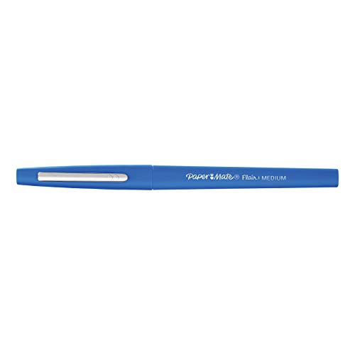 Paper Mate Flair Felt Tip Pens | Medium Point (0.7mm) | Blue | 5 Count