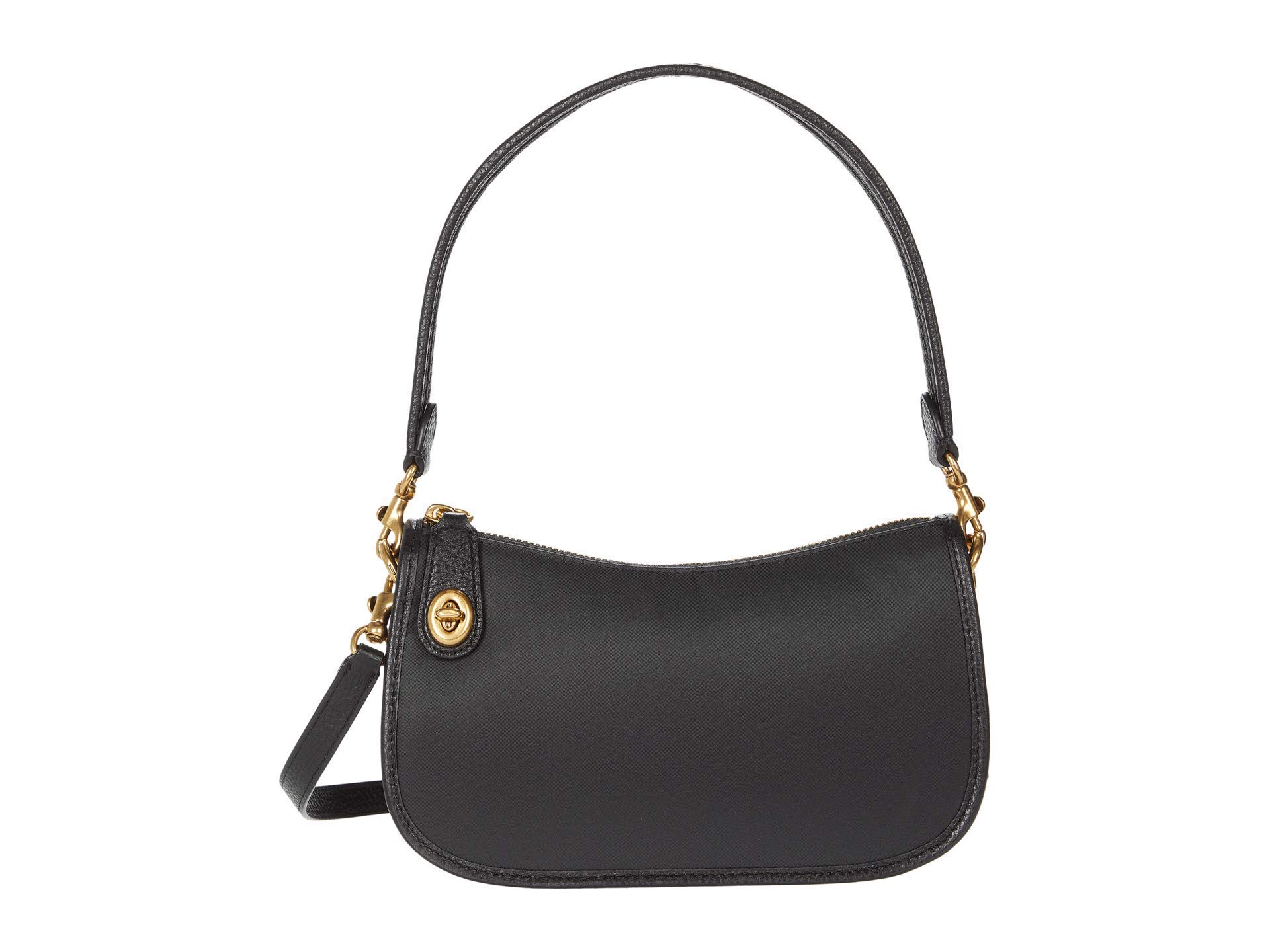 COACH The Coach Originals Nylon Vintage Rose Print Interior Swinger Black One Size