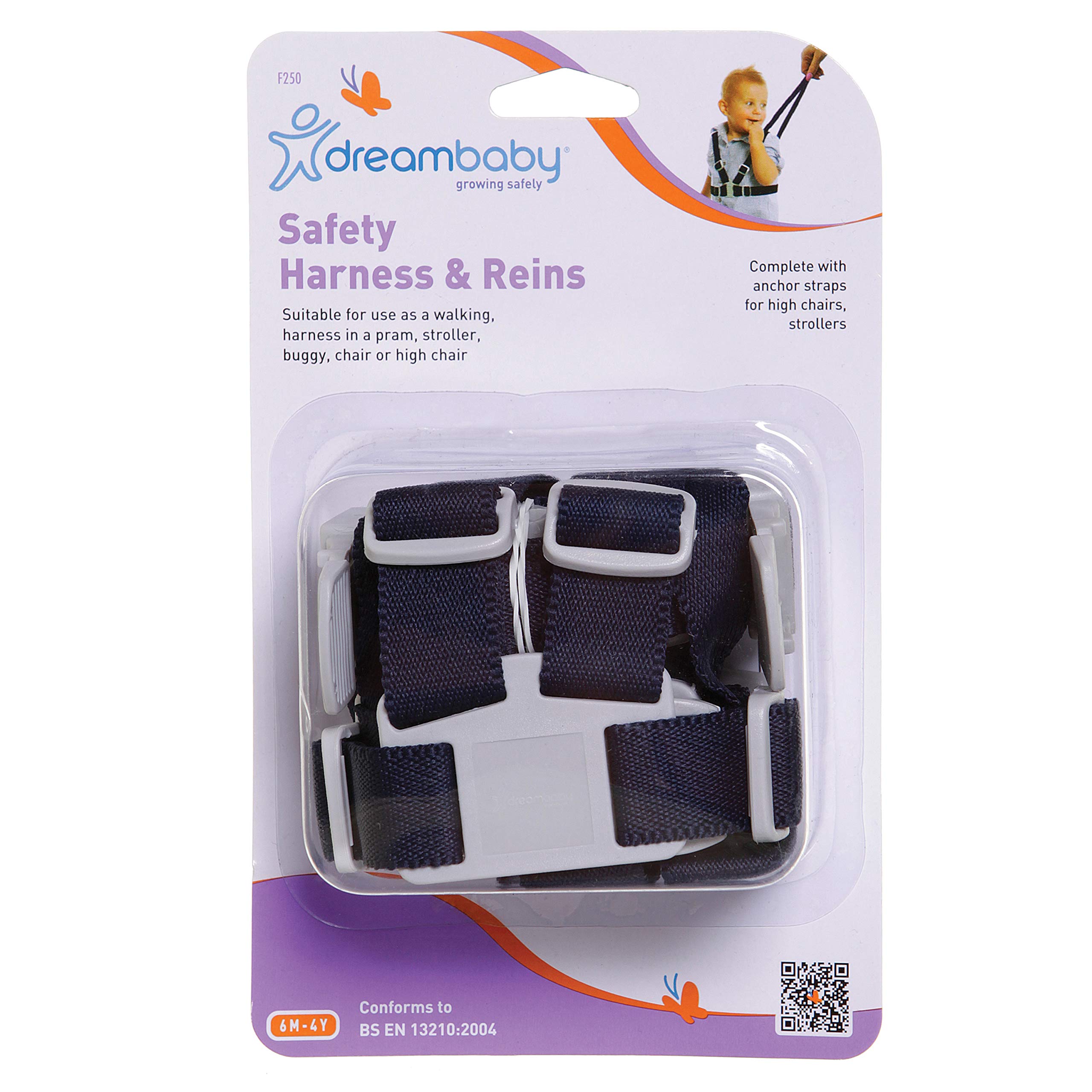 Dreambaby Safety Harness & Reins - Rainbow 18+ Months (Colors May Vary)