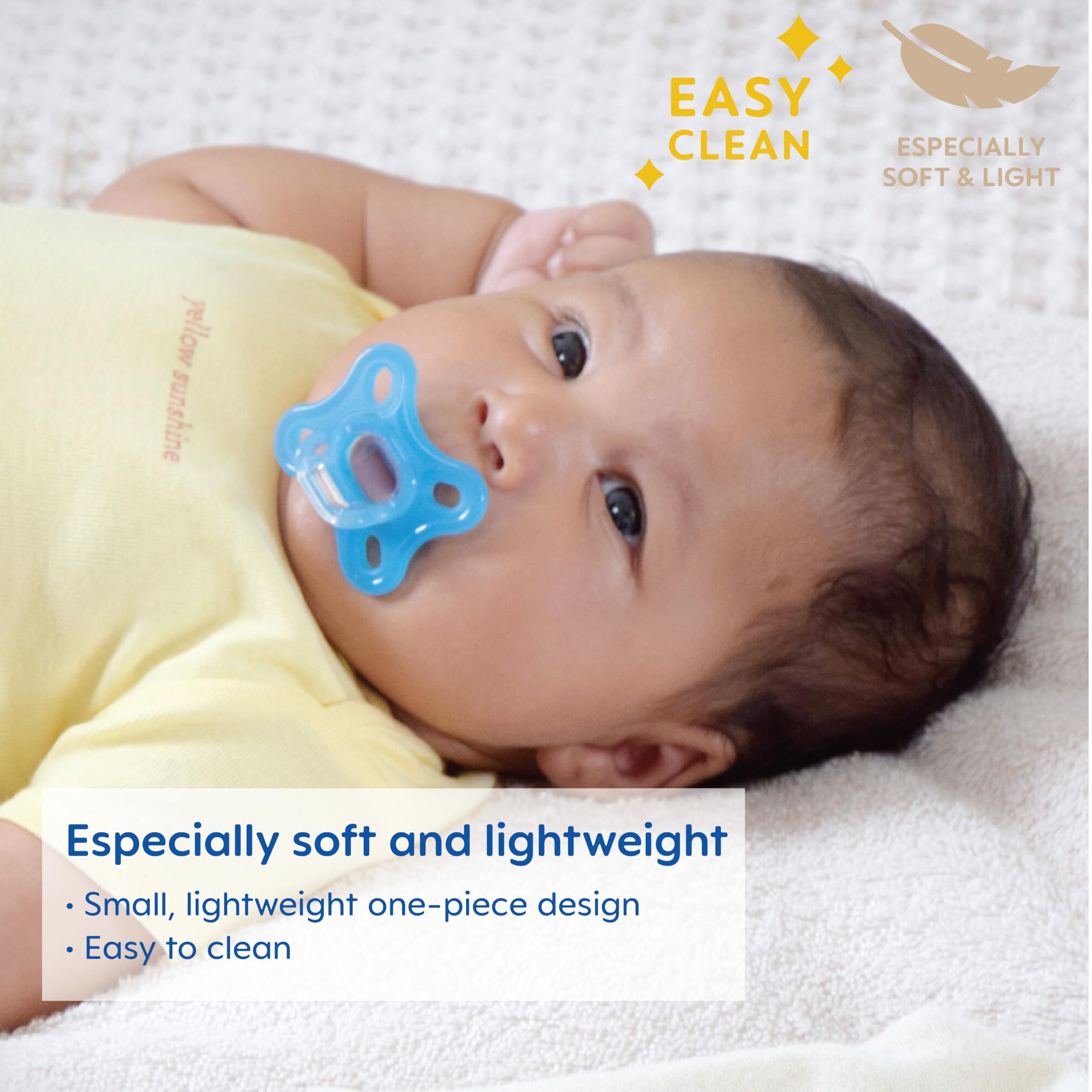 MAM Comfort Baby Pacifier, 100% Lightweight Silicone, Sterilizer Case, 0-3 Months (Pack of 2)