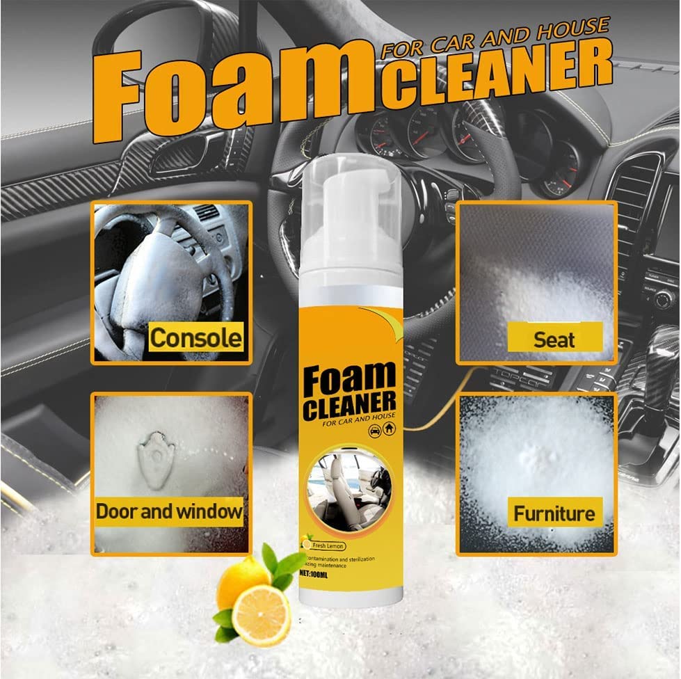 Dragon Honor 2PCS Multipurpose Foam Cleaner Spray,All-Purpose Household Cleaners for Car and Kitchen, Leather Decontamination,Suitable for Car House and Kitchen (100ML)