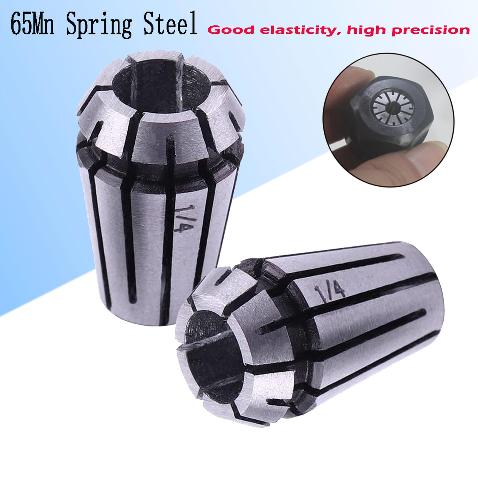 ๐๐ฎ๐จ ๐ค๐ ER11 Spring Collet Nut Set - AAA Level High Precision ER11 1/4 Inch Collet Chuck + ER11 Clamping Nut for CNC Engraving Mechine/Lathe Milling Tool