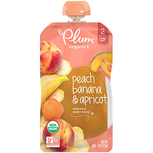 Plum Organics Baby Stage 2 Food, Peach, Banana and Apricot, 4 Ounce (Pack of 6)