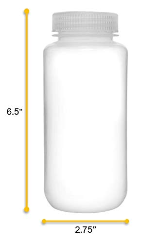 EISCO Reagent Bottle, 500ml - Wide Mouth with Screw Cap - Polypropylene - Translucent