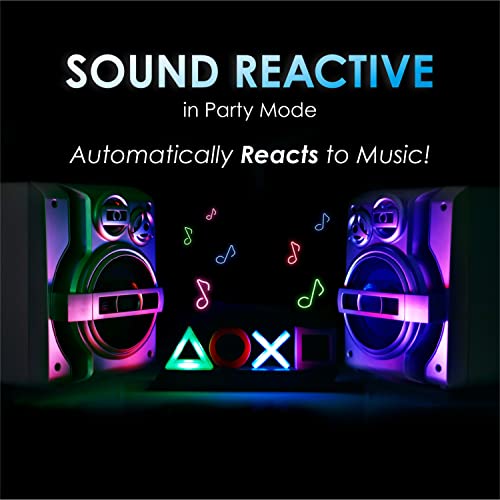 Paladone Playstation Icons Light with 3 Light Modes - Music Reactive Game Room Lighting