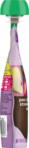 Plum Organics Mighty 4 Blends Pear, Cherry, Blackberry, Strawberry, Black Bean, Spinach & Oat, 4 Oz